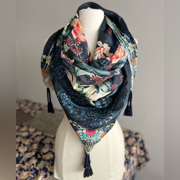Johnny Was | Accessories | Johnny Was Silk Scarf Nwt 2 Tassels | Poshmark